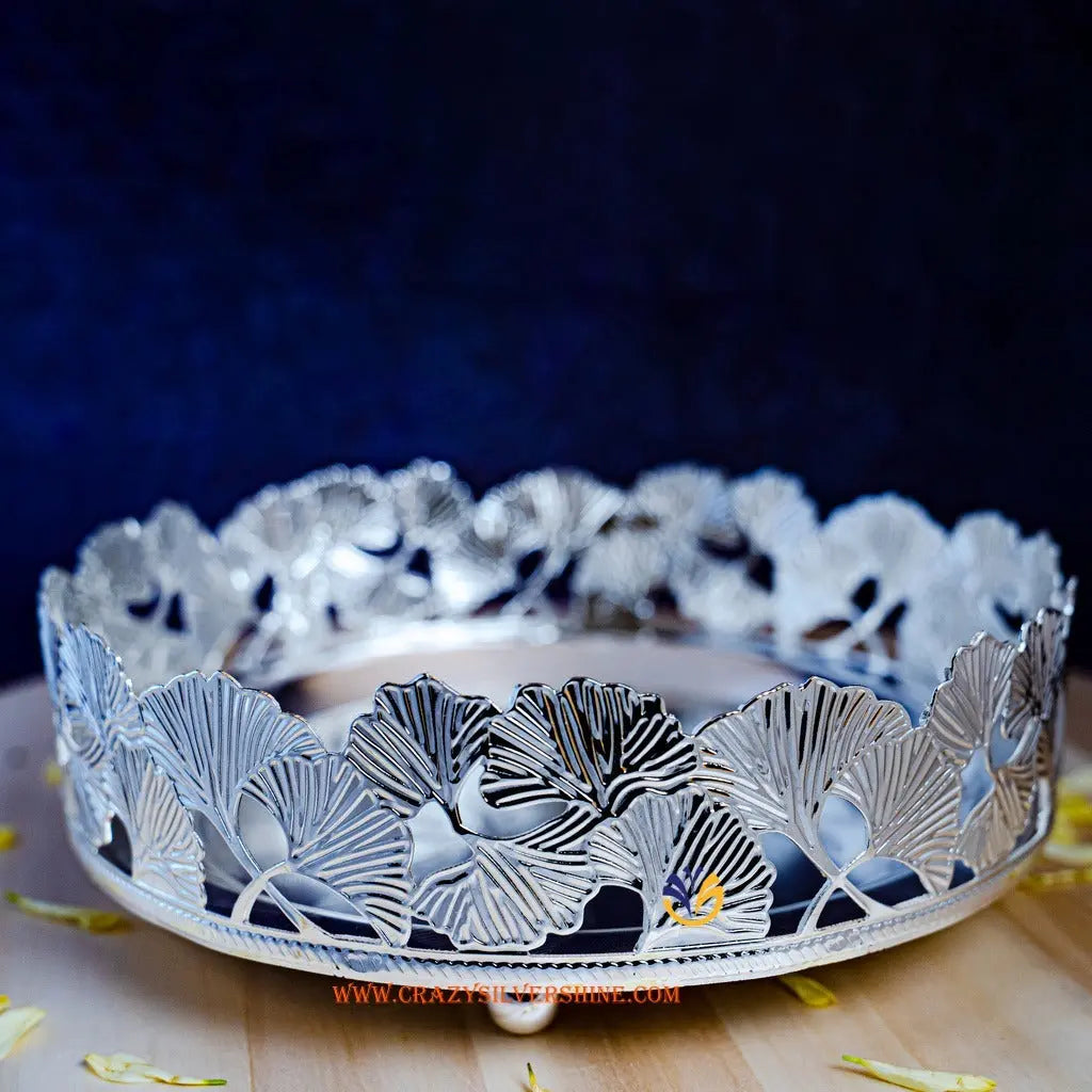 Leaf Shaped Tray 8 Inches - Crazy Silver Shine