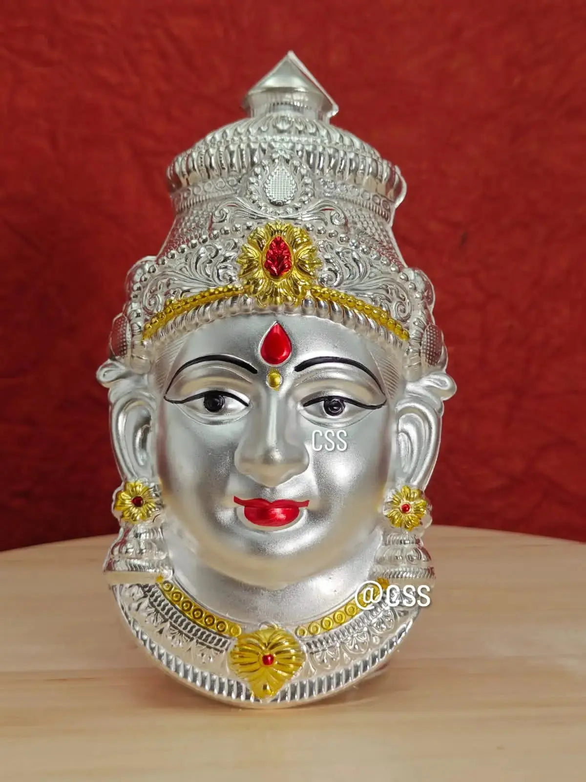 8 Inch Lakshmi Face - Crazy Silver Shine